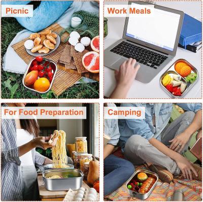 중국 Stainless Steel Bento Box Metal Lunch Box Containers Leak-proof For Adults Dual Tiers Metal Lunch Box Container 판매용