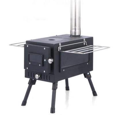 중국 Titanium Tent Wood Stove Oven Folding Portable Log Winter Camping Foldable Ultra Light Hiking Cooking Bbq Chimney 판매용