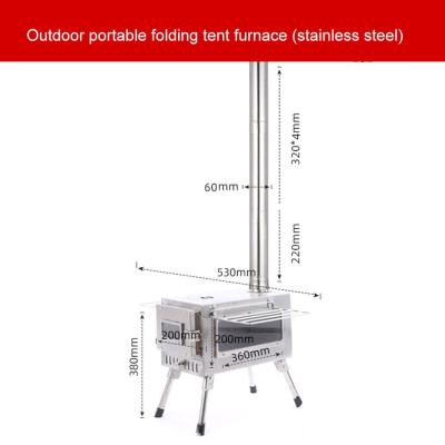 중국 Titanium Tent Wood Stove Oven Folding Portable Log Winter Camping Foldable Ultra Light Hiking Cooking Bbq Chimney 판매용