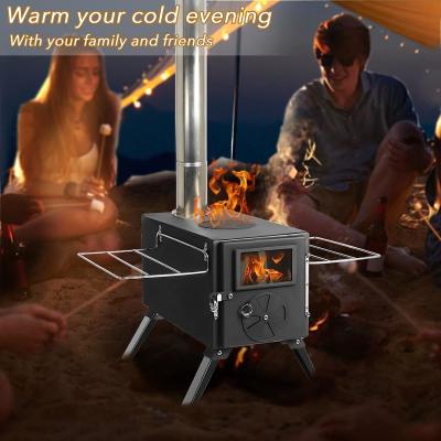 중국 Titanium Tent Wood Stove Oven Folding Portable Log Winter Camping Foldable Ultra Light Hiking Cooking Bbq Chimney 판매용