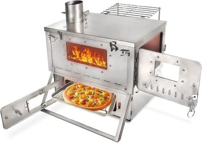 중국 Titanium Tent Wood Stove Oven Folding Portable Log Winter Camping Foldable Ultra Light Hiking Cooking Bbq Chimney 판매용