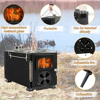 중국 Titanium Tent Wood Stove Oven Folding Portable Log Winter Camping Foldable Ultra Light Hiking Cooking Bbq Chimney 판매용