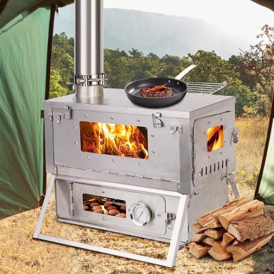 중국 Titanium Tent Wood Stove Oven Folding Portable Log Winter Camping Foldable Ultra Light Hiking Cooking Bbq Chimney 판매용