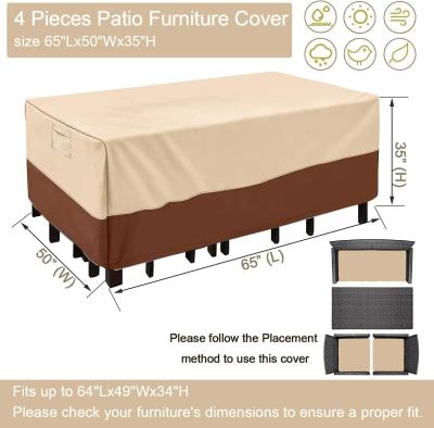 중국 Furniture Cover 600D Waterproof Large Heavy Duty Outdoor Furniture Set Covers with Anti-UV and Wind-Proof Suitable 판매용
