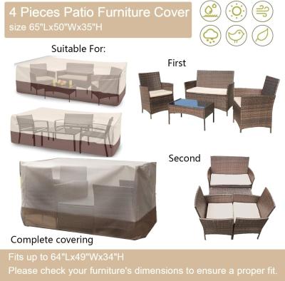 중국 Furniture Cover 600D Waterproof Large Heavy Duty Outdoor Furniture Set Covers with Anti-UV and Wind-Proof Suitable 판매용