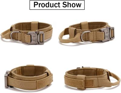 중국 Tactical Dog Collar Military Dog Collar Nylon Dog Collar Heavy Duty Metal Buckle with Handle for Dog Training 판매용