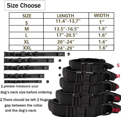 중국 Tactical Dog Collar Military Dog Collar Nylon Dog Collar Heavy Duty Metal Buckle with Handle for Dog Training 판매용