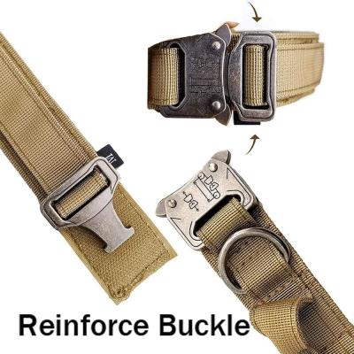 중국 Tactical Dog Collar Military Dog Collar Nylon Dog Collar Heavy Duty Metal Buckle with Handle for Dog Training 판매용