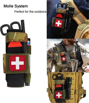 Tactical Tourniquet Storage Bag, 1000D Tactical Tourniquet Holder Molle Trauma Medcial Shears Holster TQ Pouch