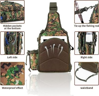 중국 Fishing Backpack With Rod Holder Fishing Tackle Bag Fishing Gear Bag, Outdoor Camouflage Tactical Bag Fishing Bag 판매용
