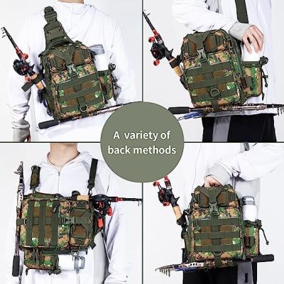 중국 Fishing Backpack With Rod Holder Fishing Tackle Bag Fishing Gear Bag, Outdoor Camouflage Tactical Bag Fishing Bag 판매용
