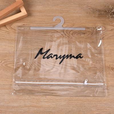 Custom Logo Transparent Plastic Zip Lock Waterproof PVC Cosmetic Bag Storage Packaging Swimwear Clothing Zipper