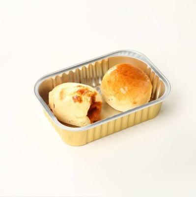 중국 Golden Aluminum Foil Pan Disposable Foil Fast Food Container To Takeout Cake Trays Boxes Foil Container Food Pack 판매용