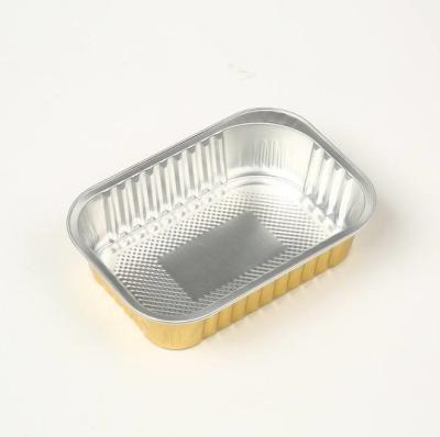 중국 Golden Aluminum Foil Pan Disposable Foil Fast Food Container To Takeout Cake Trays Boxes Foil Container Food Pack 판매용
