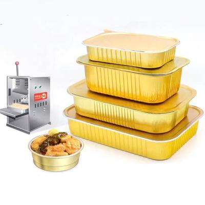 중국 Golden Aluminum Foil Pan Disposable Foil Fast Food Container To Takeout Cake Trays Boxes Foil Container Food Pack 판매용