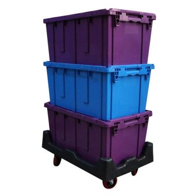 China High Strength Stacking And Nest Warehouse Logistic Turnover Round Trip Totes With Hinged Lid Round Trip Plastic Totes Attached Lid Container Nest Storage Tote Box Distribution Warehouse Storage for sale