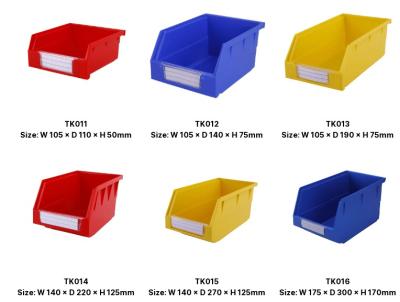 China Small Parts Storage Solution Virgin Plastic PP Stack Hang Bins For Organizing Storage Boxes & Bins For Tool & Packaging Use for sale
