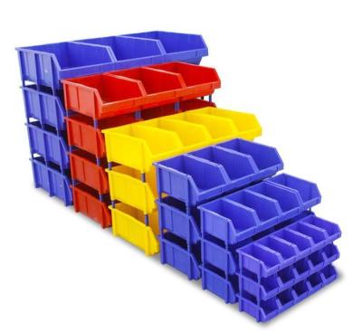 China Workshop Hanging Box Plastic Container Tool Spare Parts Storage Bins Shelves Injection Stackable Rack Divisible Organizer for sale