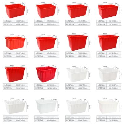China 90l 120l 160l 200l 300l 400l Rectangular Nesting Poly Water Storage Tank Lightweight Injection Molded Plastic Express Storage Boxes Low Price Crates for Warehousing for sale