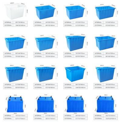 China 90l 120l 160l 200l 300l 400l Rectangular Nesting Poly Water Storage Tank Lightweight Injection Molded Plastic Express Storage Boxes Low Price Crates for Warehousing for sale