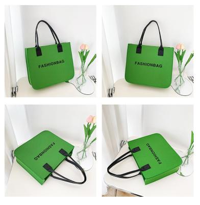 China Versatile Felt Bag, Shoulder Handbag, Felt Tote Bag, Leather Strap, Shopping Bag, Large Quantity Discount Large Reusable Bags Heavy Duty Grocery Tote Bag for sale