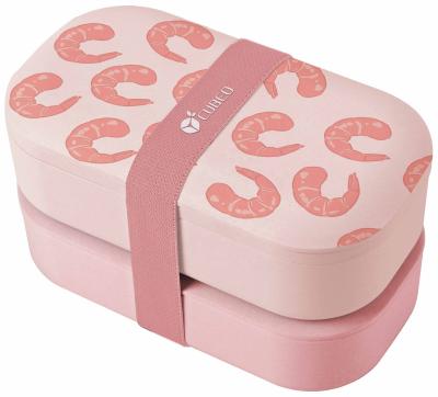 2-Layer Food Container Fridge Dual Tier Bamboo Bento Box for Kids Eco Friendly