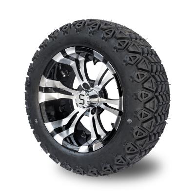 기계가공된 해설 검은 14 인치 골프 카트는 22x10-14 All Terrain 점을 움직이고 지치게 합니다