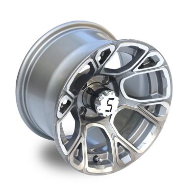 Chine Le golf transportent en charrette 12 pouces usinés/roues en aluminium de Gunmetal comprenant le modèle de boulon des chapeaux 4x4 (101.6mm) de centre à vendre