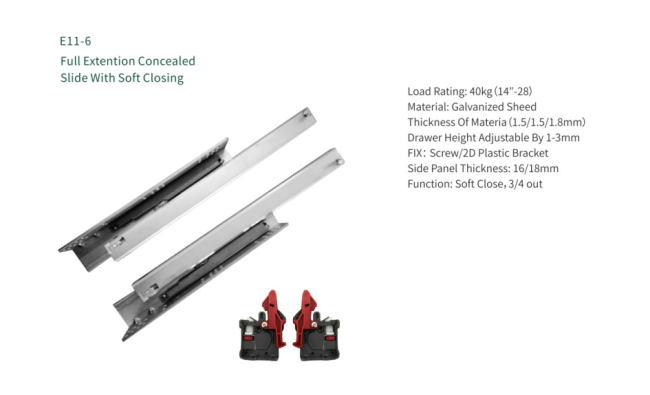 NISKO Telescopic Full Extension Concealed Soft Closing Slide manufacture