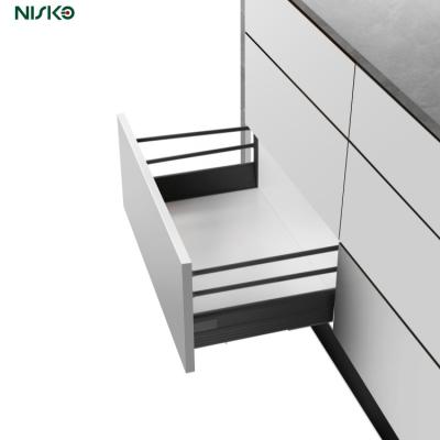 Cina Guida per cassetto tandem box slim a chiusura rallentata per mobile cucina con doppia barra tonda in vendita