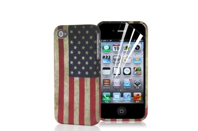 China El vintage une la caja suave del teléfono celular de la bandera nacional TPU de los estados para Apple IPhone 4/4S en venta