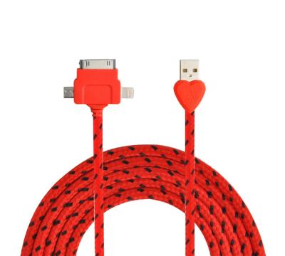 China La carga por USB micro del relámpago 3 In1 telegrafía para Iphone 5/4g Samsung Sony LG en venta