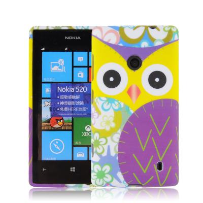 Cina Spolveri il gufo sveglio porpora stampato prova Nokia Lumia 520 casi del telefono cellulare in vendita