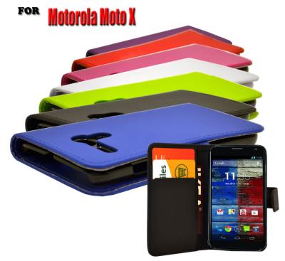 中国 クレジット カード スロットとの PU の革札入れフリップ モトローラ の携帯電話の モト X の場合 販売のため
