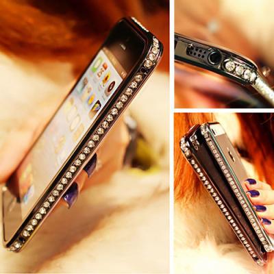Cina Cassa di cristallo del telefono del paraurti del metallo di Diamante Bling del diamante per il iPhone 4 4S 5 5S 5C in vendita
