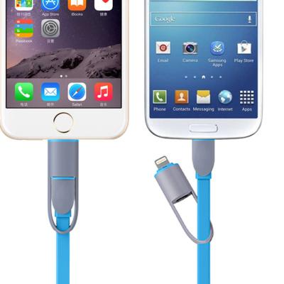 China La carga por USB plana micro telegrafía 1 metro 2in1 Iphone 6/6plus/Ipad/Samsung/HTC en venta
