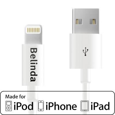 China Cables de 1 carga por USB del metro MFI Belinda, Iphone 5/5s/6 más/cable del aire 8pin de Ipad en venta