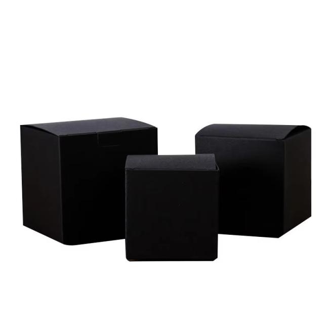 Customized Made Black Small Paper Boxes Custom Logo Foldable Boxes