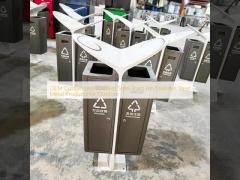 Customized Stainless Steel Outdoor Trash Can Metal Products GB Standard