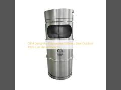 304 Stainless Steel Trash Can Metal Products Indoor Subway Waste bin
