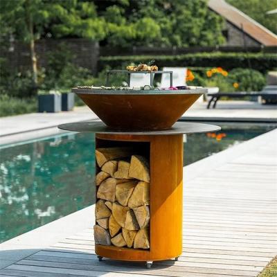 China Poço de aço mergulhado dobro do fogo do assado do jardim de Corten da grade do OEM Plancha à venda