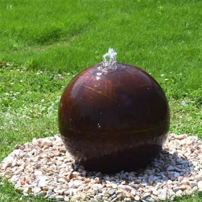 Cina fontana d'acciaio del giardino della caratteristica dell'acqua della sfera del diametro Corten di 60-80cm a forma di palla in vendita