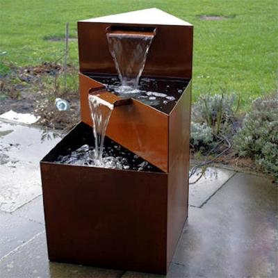 Cina Piccola cascata del giardino 3 della fontana d'acciaio livellata decorativa di Corten in vendita