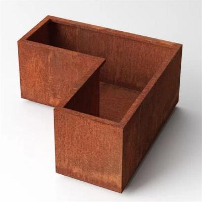 Cina Scatola d'angolo d'acciaio contemporanea della piantatrice del metallo di Corten per residenziale in vendita