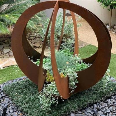 Cina Grandi piantatrici all'aperto decorative del fiore del metallo di Corten per il paesaggio del giardino in vendita