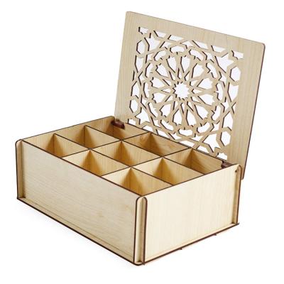 Cina Europe Wooden Crafts Handmade Products MDF White Wooden Tea Caddy Storage Organizer in vendita