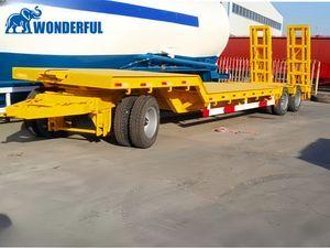 China Prime Mover 100 Ton Payload Custom Lowbed Autocad Drawing Low Deck Drop Bed Low Loader Lowbed Detachable Gooseneck Lowboy Semi Trailer for sale