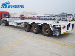 China 3 Axles Detachable Gooseneck Prime Mover Air Brake System 100 Ton Payload Custom Lowbed Autocad Drawing Low Deck Drop Bed Low Loader Lowbed Lowboy Trailer for sale