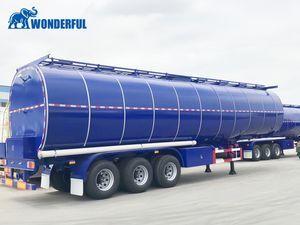China Road Train Crude Oil Tanker 50000 Liters 5 Compartments Petrol Bitumen Chemical South Africa Uganda High Capacity Fuel Tank Trailer for sale