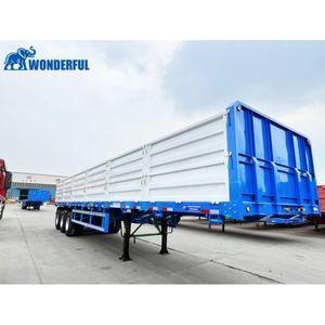 China Multi Axles Decking Step Mount High Performance Sidewall Drop Side Enclosed Height Side Gate Load Capacity Quality Customized Bulk Cargo Semi Trailer for sale